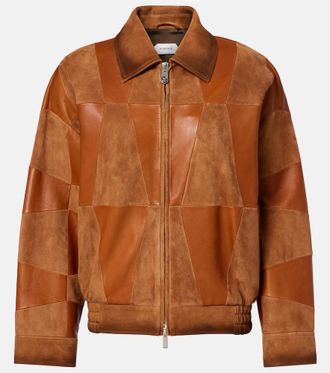 Versace Blouson en cuir et daim