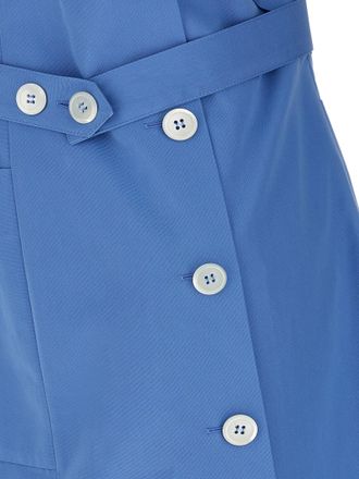 Miu Miu Unstructured Cotton Poplin Dress - Blue