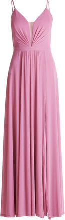 Vera Mont Damen Abendkleid mit Lurexfaden 42, Rosé/Silver