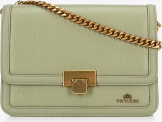 Wittchen Damen-Umh&auml;ngetasche aus Leder mit Kette, Pistazie, Naturleder