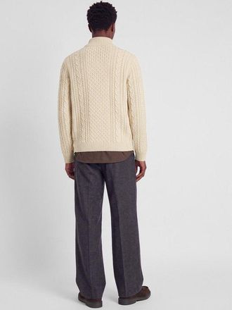 Jack & Jones Strickpullover JPRBLUCALLUM CABLE KNIT HALF ZIP Materialmix, regular fit
