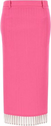 The Attico Femme, Jupes, Rose, Taille: 34 FR Striped-trim Midi Skirt