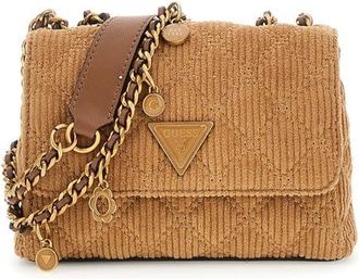 Guess sac à épaule bandoulière Giully II Mini 2 Compartment Convertible Flap Cognac brun