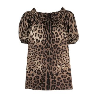 Dolce & Gabbana Femme, Blouses et Chemises, Multicolore, Taille: 34 FR Haut Bardot en popeline