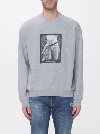 Emporio Armani Sweat-shirt d&eacute;contract&eacute; en coton &agrave; imprim&eacute; graphique