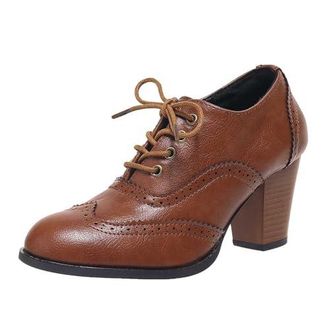 Generic Chaussures &agrave; talons hauts tendance pour femme avec bout rond et talon &eacute;pais, chaussures &eacute;l&eacute;gantes pour les loisirs, chaussures confortables, antid&eacute;rap