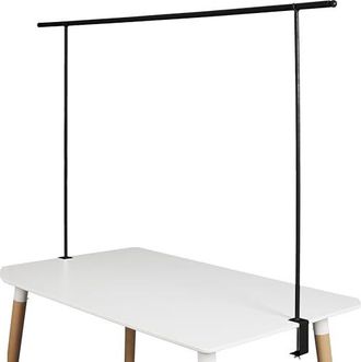 The Home Deco Factory MO1322 - Cadre de décoration de Table, Noir, Extensible, 139 à 250 x 4 x 90 cm, en métal, Support de décoration, avec Pinces à vis pour Plateaux jusqu