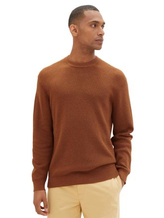 Tom Tailor Herren Cosy Basic Crewneck Strick-Pullover