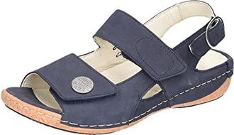 Waldläufer Dames de Waldläufer sandale Heliett 342002-191-217 Denver bleu, taille 37-41, échangeables, cuir nubuck, largeur H de large,, Damen Größen:37;Farben:b