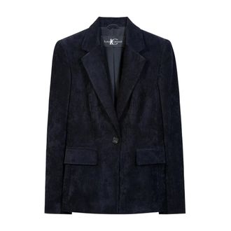 Luisa Cerano Blazer en velours c&ocirc;tel&eacute; &agrave; un bouton - Femme - Vestes - Bleu - Taille: 42 FR