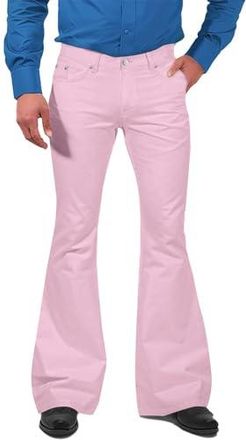 Generic Pantalon des ann&eacute;es 70 pour homme - Pantalon en jean pour homme - Pantalon en jean pour homme - Pantalon en jean pour lext&eacute;rieur et la maison, rose, X