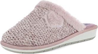 Inblu Femme Pantofole Donna Trama Effetto Lana E Cuore, Suola Leggera Con Tacco 3cm Chausson, Glycine, 40 EU