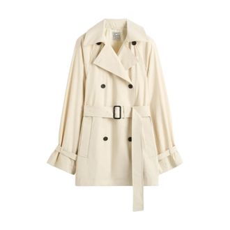 Toteme Femme, Manteaux, Beige, Taille: 38 FR Trench en coton d&eacute;lav&eacute;