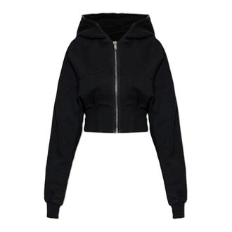 Rick Owens Short Hooded Sweatshirt - - Sweatshirts & Hoodies - Damen - Schwarzk - S