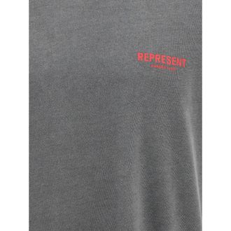 Represent Cotton Logo Print T-Shirt - Gray
