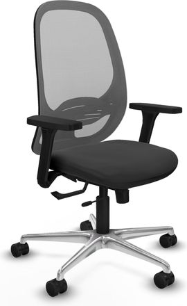 Piqueras y Crespo B&uuml;ro-B&uuml;rostuhl mit 3D-Armen, h&ouml;henverstellbare Lendenwirbelst&uuml;tze, ausgestattet mit Syncro/Translack und Schneideschaum, Grau/Dunkelgrau