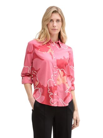 Tom Tailor Tom Tailor Damen Hemdbluse mit Muster, 37187 - Pink Big Floral Shapes Design, 36