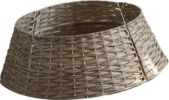 Harilla Weihnachtsständer-Baum, Baumständer-Basisabdeckung, Dekor, Landhaus-Basisständer-Abdeckung, künstlicher Baumrock, Korb, Kleines Grau, Stil c