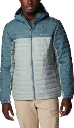 Columbia Silver Falls Hooded Jacket, Steppjacke mit Kapuze für Herren, Niagara/Metal, Größe L