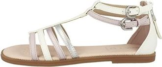Geox Fille J Karly Girl Sandal, White Lt Rose, 34 EU