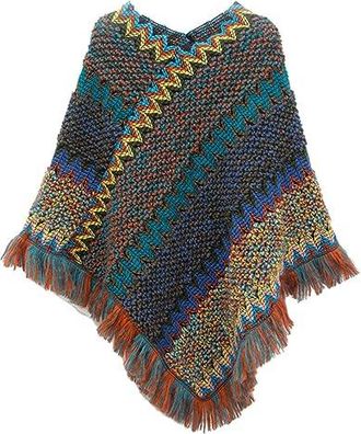 Generic Poncho Femme Hiver Chaud Chale Femme Hiver Chaud Cape Femme Effet enveloppant &Eacute;charpe Longue Ample Style Ethnique