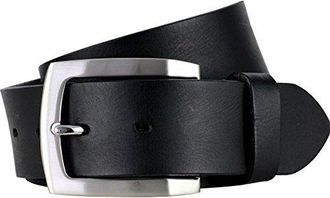 Lindenmann Mens leather belt/Mens belt, full grain leather belt XXL, buffalo leather, black, Farbe/Color:noir, Size:170