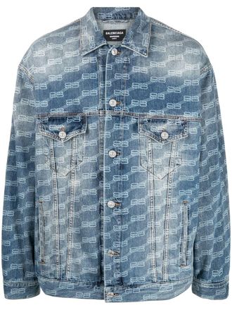 Balenciaga Ausgeblichene Jeansjacke - Blau