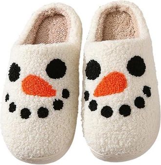 Generic Pantoufles dHalloween en forme de citrouille pour homme et femme, en peluche douce, chaude, effrayante, citrouille, fantôme, maison, vacances, à enfil