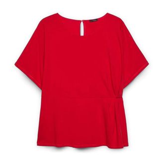 Fiorella Rubino Femme, Tops, Rouge, Taille: 40 FR T-Shirt &agrave; Plis Lat&eacute;raux