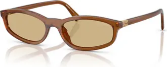Miu Miu Eyewear SMUA06 Brown Acetate Sunglasses - Brown