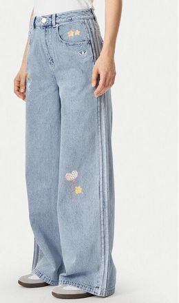 adidas Jeans Care Bear High Rise KQ6748 Hellblau Wide Leg