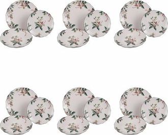 Villa D'Este Home Tivoli Tafelservice 18-teilig Porzellan 6 Plätze Vintage Xmas