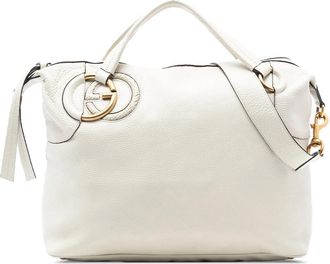 Gucci Hobo Bags - Leather Twill Satchel - Gr. unisize - in Wei&szlig; - f&uuml;r Damen