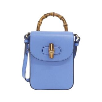Gucci Pre-owned Leder-Umh&auml;ngetasche - - Pre-owned - Damen - Blau - ONE SIZE