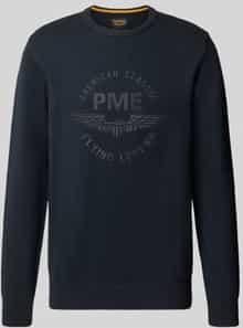 PME Legend Strickpullover aus reiner Baumwolle mit Logo-Stickerei
