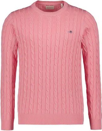 GANT Herren Pullover rosa Baumwolle unifarben
