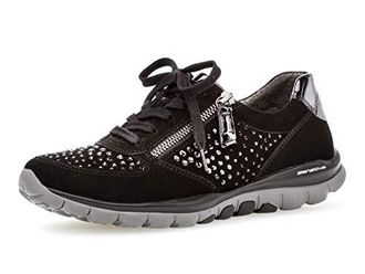 Gabor Femme Faible, Low 36.968, Dame Baskets daffaires,Chaussure Basse,Chaussure de Ville,Sportive,d&eacute;contract&eacute;e,Schwarz (Strass),38.5 EU / 5.5 UK