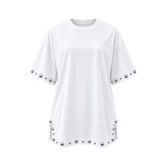 A Paper Kid Oversize T-Shirt - - Tops - Damen - Wei&szlig; - 3XL