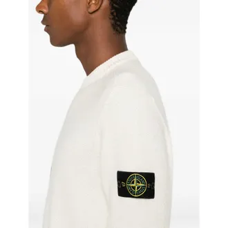 Stone Island Virgin Wool Crew Neck Sweater - Beige