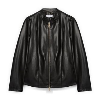 Fiorella Rubino Bikerjacke mit Mandarin-Kragen - - Jackets - Damen - Schwarzk - 3XL