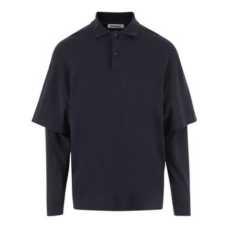 Darkpark Lang&auml;rmliges Baumwoll-Poloshirt - - Tops - Herren - Blau - S