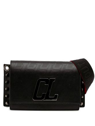 Christian Louboutin sac à bandoulière monogrammé en cuir (2021-2025) - Noir