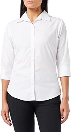 Premier Workwear Ladies Poplin Blouse 3/4 Sleeved, Blanc (White), 40 (Taille Fabricant: 12) Femme