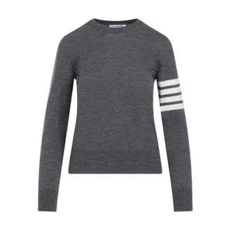 Thom Browne Femme, Pulls, Gris, Taille: 38 FR Pull en laine coupe d&eacute;contract&eacute;e