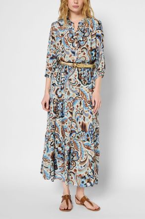 Gerard Darel Robe longue &eacute;lastiqu&eacute;e fleurs vintage - PIO - Naturel