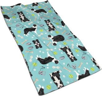 AOOEDM Border Collie Tennisb&auml;lle K&uuml;chent&uuml;cher &uml; C 17,5 x 27,5 Zoll Mikrofaser-Frottee-Geschirrt&uuml;cher zum Trocknen von Geschirr und zum Abtupfen von Versch&uuml;tt