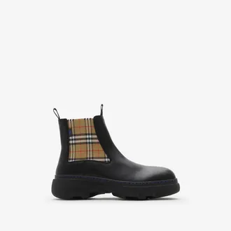 Burberry Bottines Chelsea Creeper basses en cuir, Size: 36.5