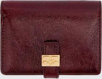 Ganni Flache Sue-Brieftasche aus veganem Leder mit Schmetterlings-Logo