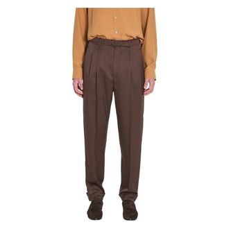 Saint Laurent Seidenhose - - Trousers - Herren - Braun - L
