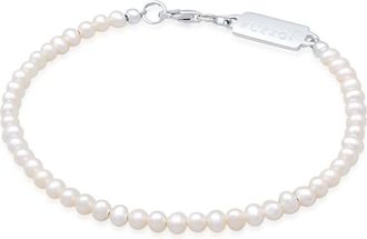 Kuzzoi Bracelet de perles deau douce en argent sterling 925 - Argenté